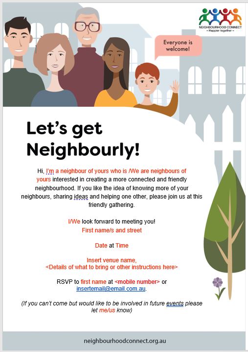 Invitation and Letter Templates | Neighbourhood Connect